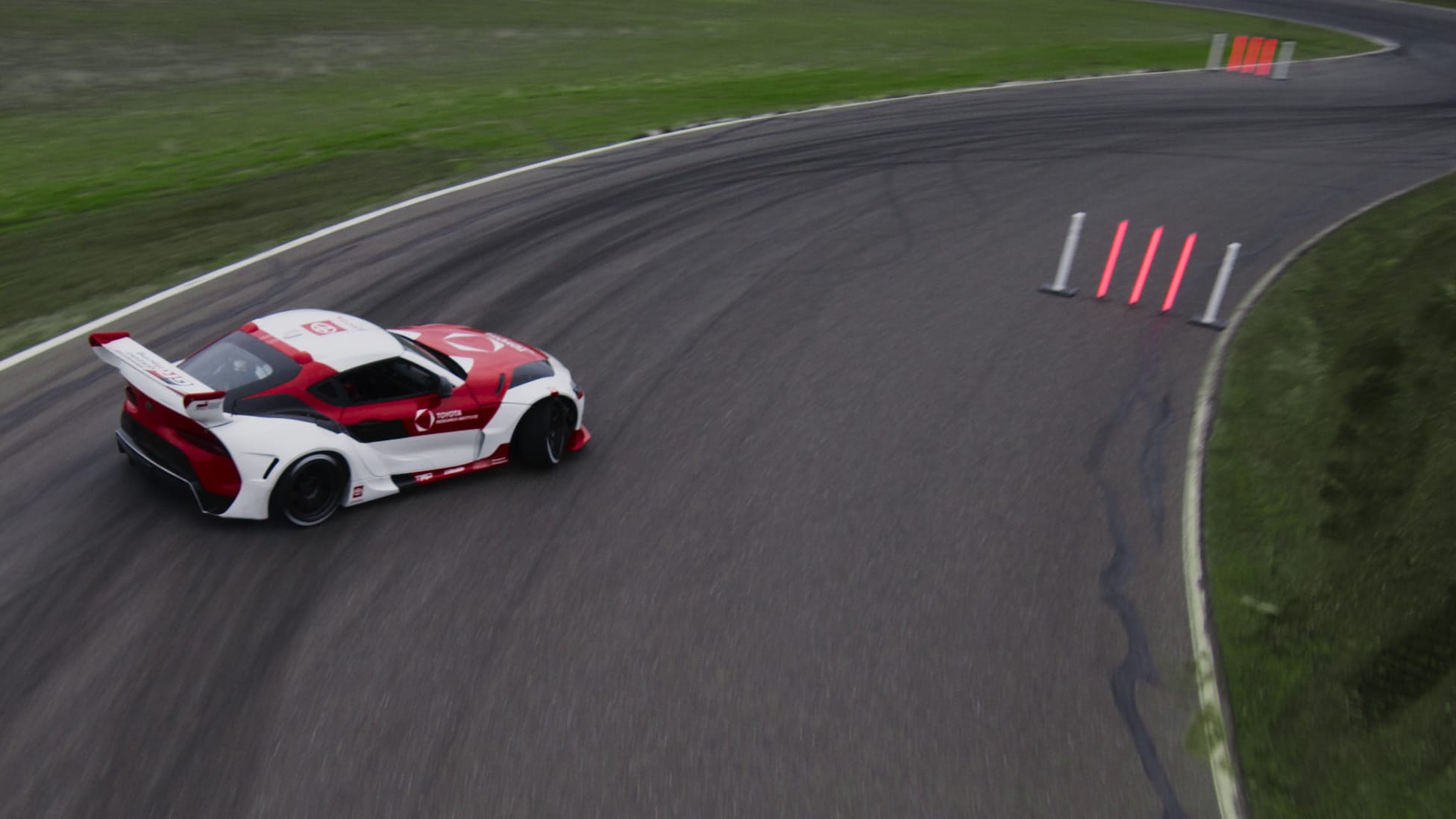Toyota’s self-drifting Supra has drifted itself around some obstacles ...