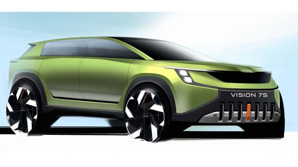 Here are some sketches of Skoda’s upcoming seven-seat EV | Top Gear