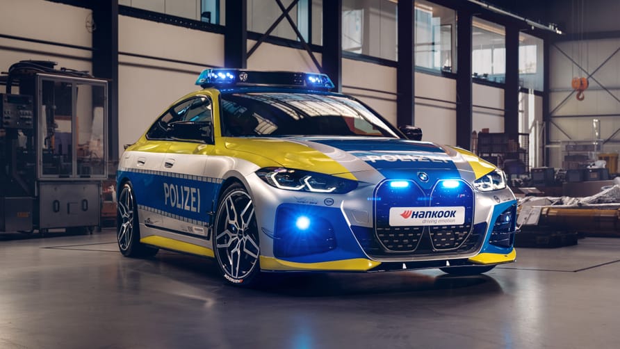 Check out this modified BMW i4 electric police car | Top Gear