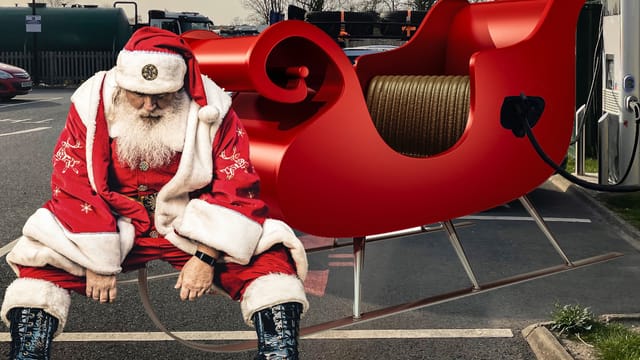 Santa ditches reindeer for electric sleigh, now stuck at broken charge ...