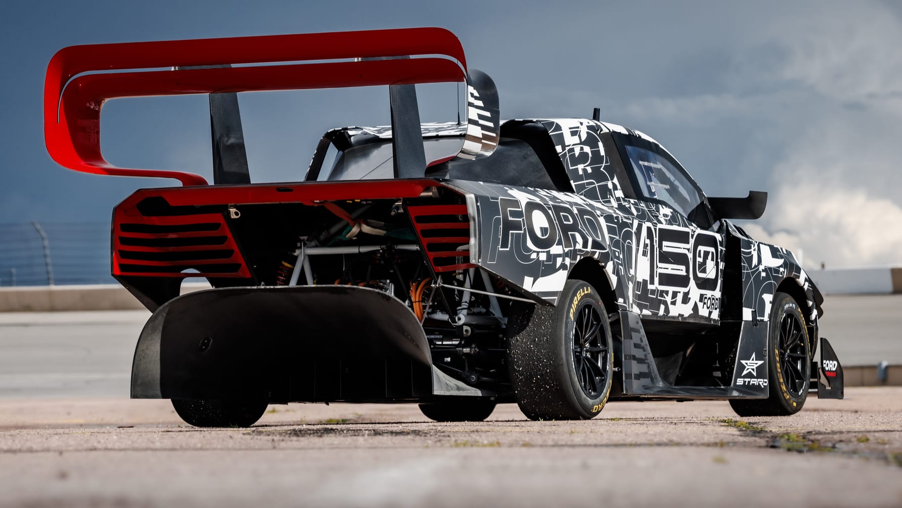 This massive rear wing has a Ford F-150 Lightning attached to it | Top Gear