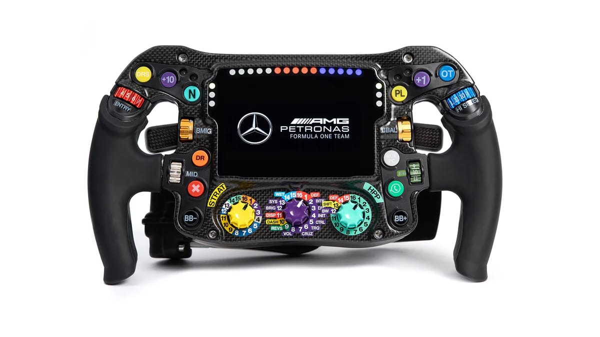 Woah, this £2,294 sim racing wheel is an exact copy of the Mercedes F1 ...