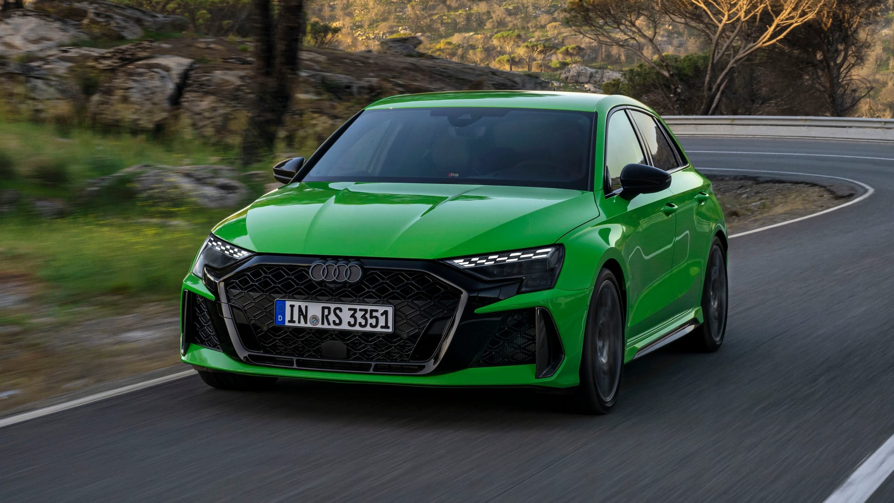 This is the updated 396bhp Audi RS3, and it now smells of more... Audi ...