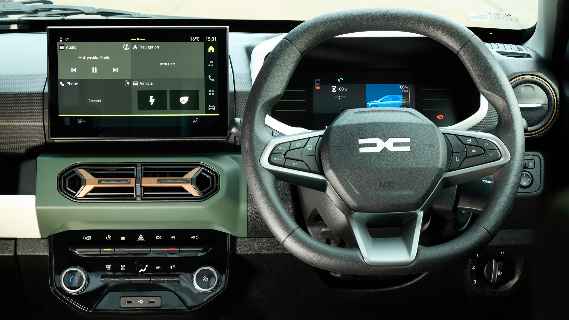 Dacia Spring Interior Layout & Technology | Top Gear