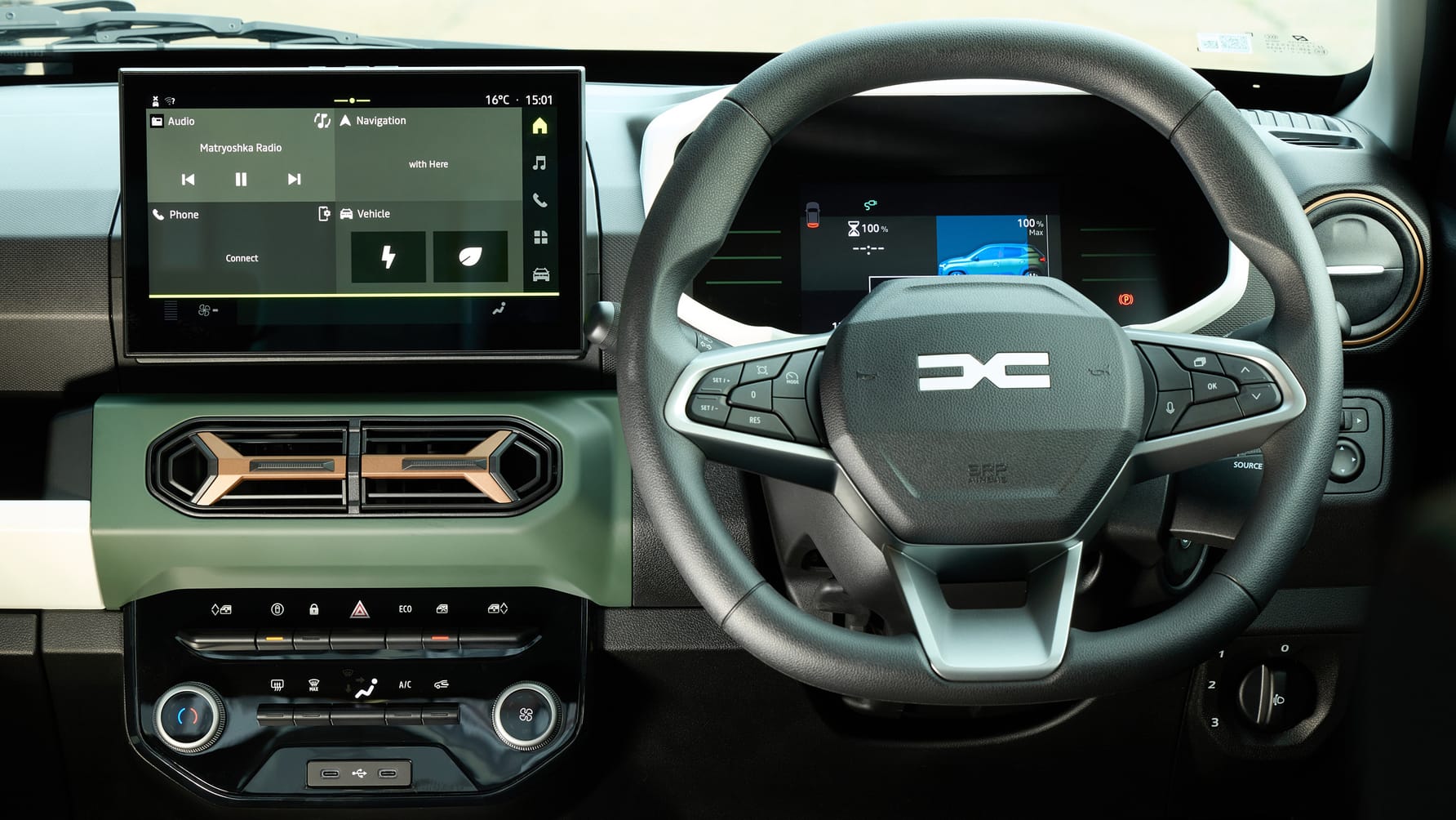 Dacia Spring Interior Layout & Technology | Top Gear