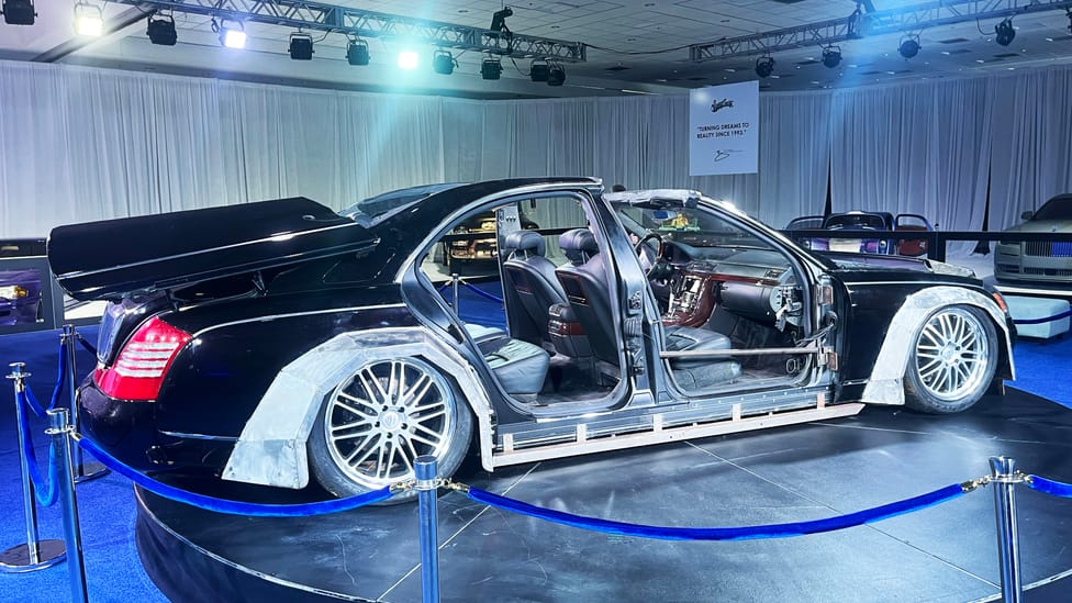 A chopped Maybach and a slammed SL: West Coast Customs at the LA show ...
