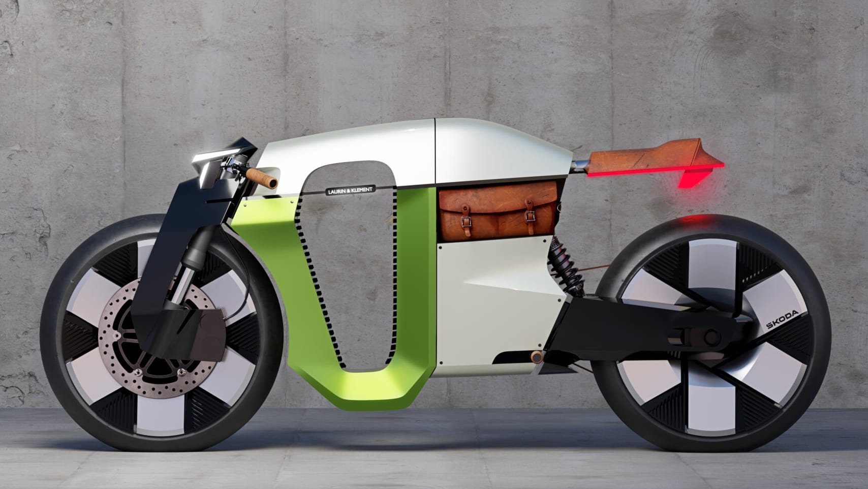 Skoda has designed this concept to pay tribute to its 1899 motorbike ...