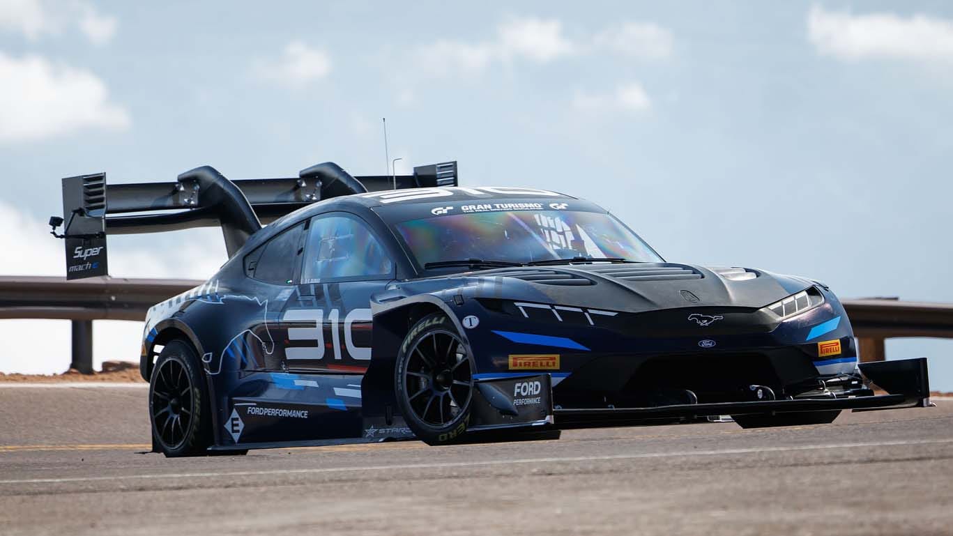 The Ford Super Mustang Mach-E won its class at the Pikes Peak Hill ...