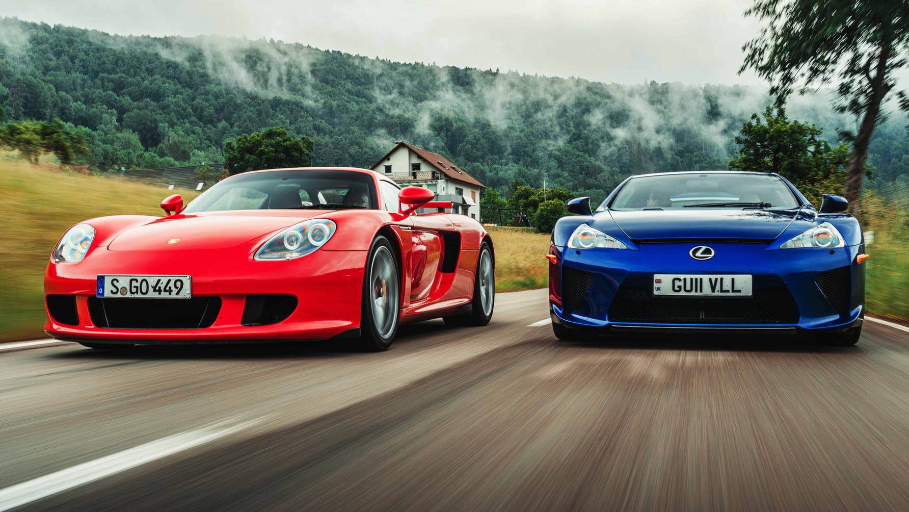 Flat out in the best ever V10s: Porsche Carrera GT and Lexus LFA | Top Gear