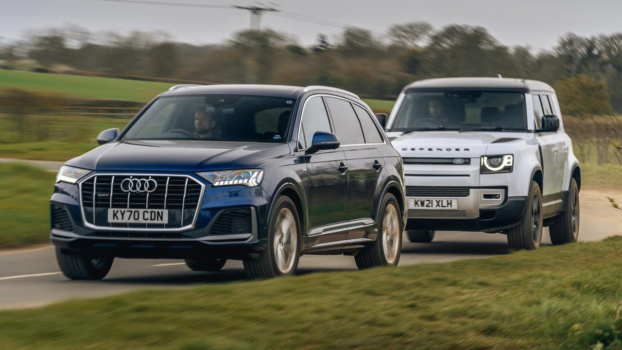 The Top Gear twin test: Audi Q7 vs Land Rover Defender | Top Gear