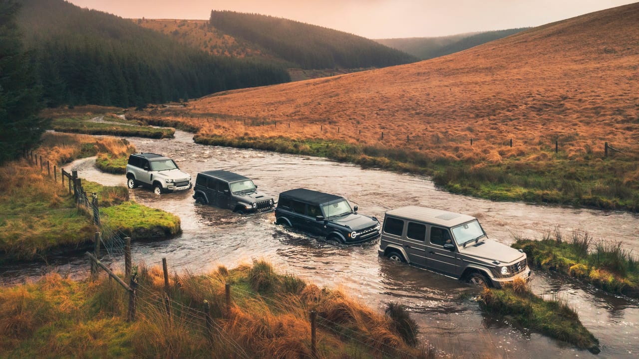 The big off-road test: Defender vs G-Class vs Bronco vs Wrangler | Top Gear