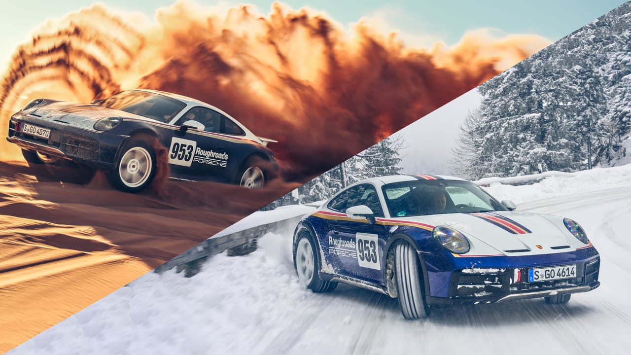 Fire and ice: flat out in the wild new Porsche 911 Dakar | Top Gear