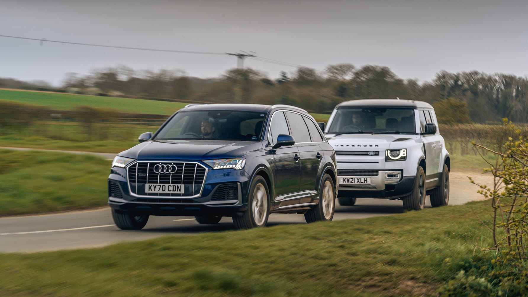 The Top Gear twin test: Audi Q7 vs Land Rover Defender | Top Gear