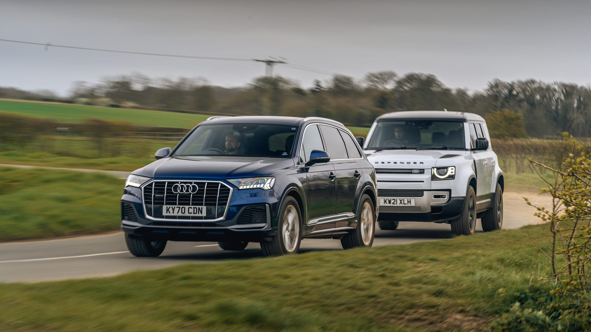 The Top Gear twin test: Audi Q7 vs Land Rover Defender | Top Gear