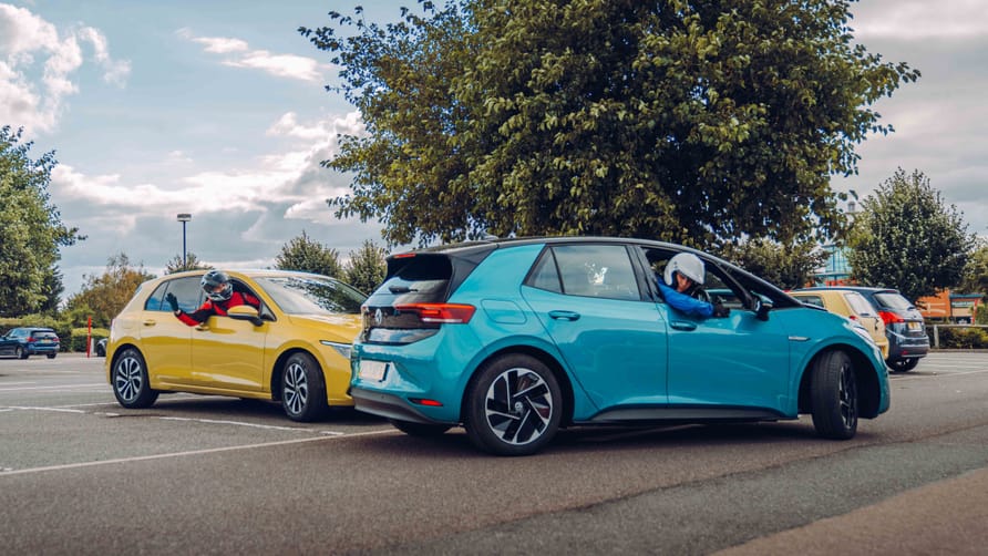 Car park battle! Volkswagen Golf vs Volkswagen ID.3 | Top Gear