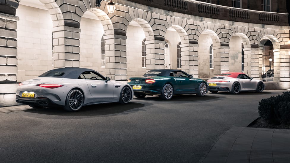 Droptop battle: Mercedes-AMG SL63 vs Bentley Conti GTC vs Porsche 911 ...