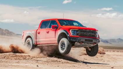 The Rap Pack: long jumps in a Ford F-150 Raptor and Bronco Raptor | Top ...