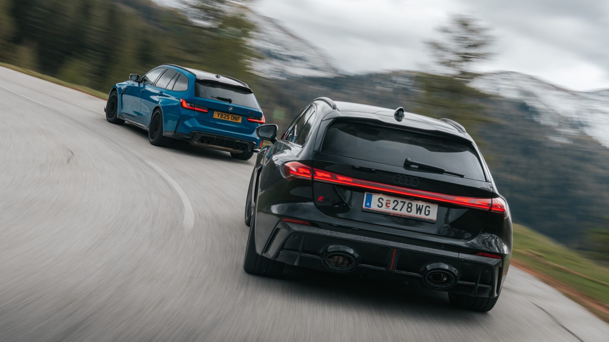 World exclusive: new Audi RS5 Avant vs BMW M3 CS Touring | Top Gear