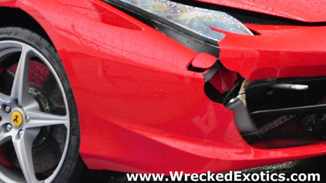 Ferrari 458 crashes