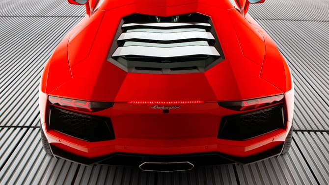 Lambo Aventador: red bull (no wings) | Top Gear