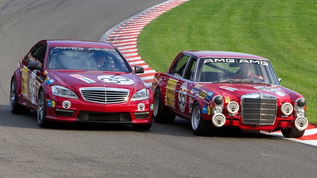 Merc S63 AMG meets 300 SEL 6.8 AMG | Top Gear