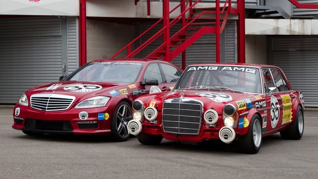 Merc S63 AMG meets 300 SEL 6.8 AMG | Top Gear