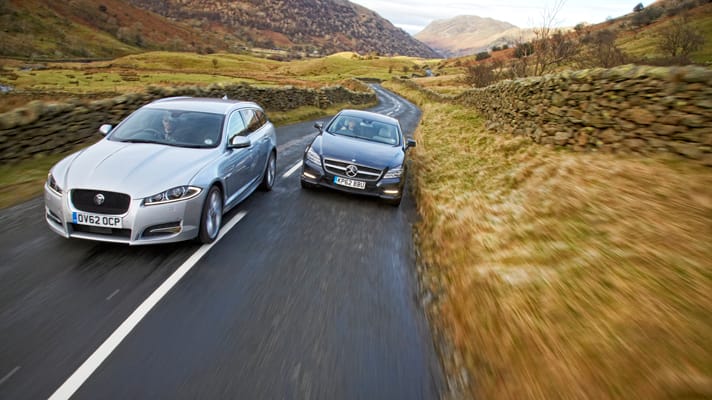 Jaguar XF Sportbrake vs Merc CLS Shooting Brake | Top Gear