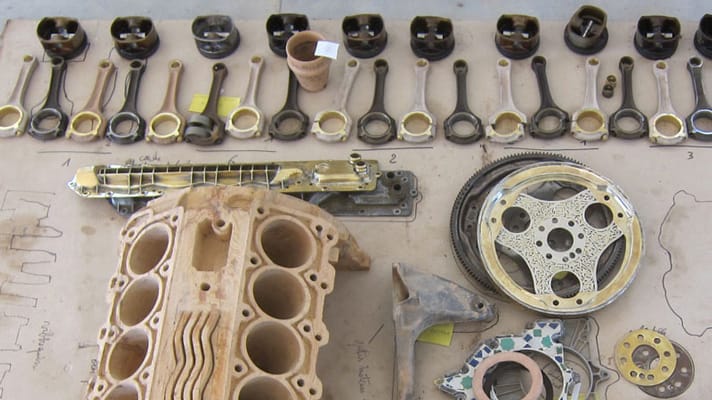 Artist makes V12 out of bones