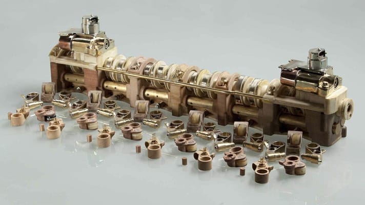 Artist makes V12 out of bones