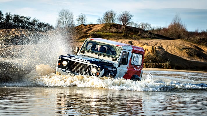 Going racing in a Land Rover Defender