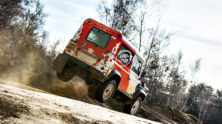 Going racing in a Land Rover Defender