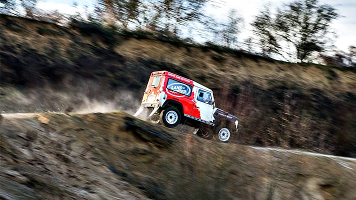 Going racing in a Land Rover Defender