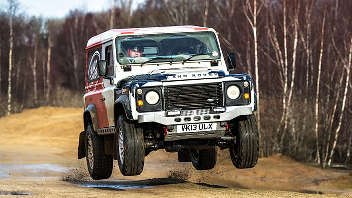 Going racing in a Land Rover Defender