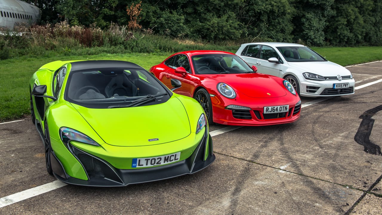 Top Gear drag races #8: McLaren 675 vs 911 Carrera GTS vs Golf R | Top Gear