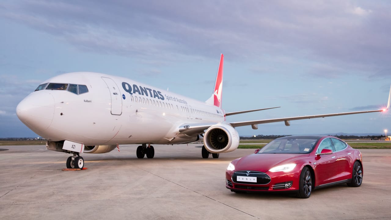 Video: Tesla Model S races a plane in Australia | Top Gear
