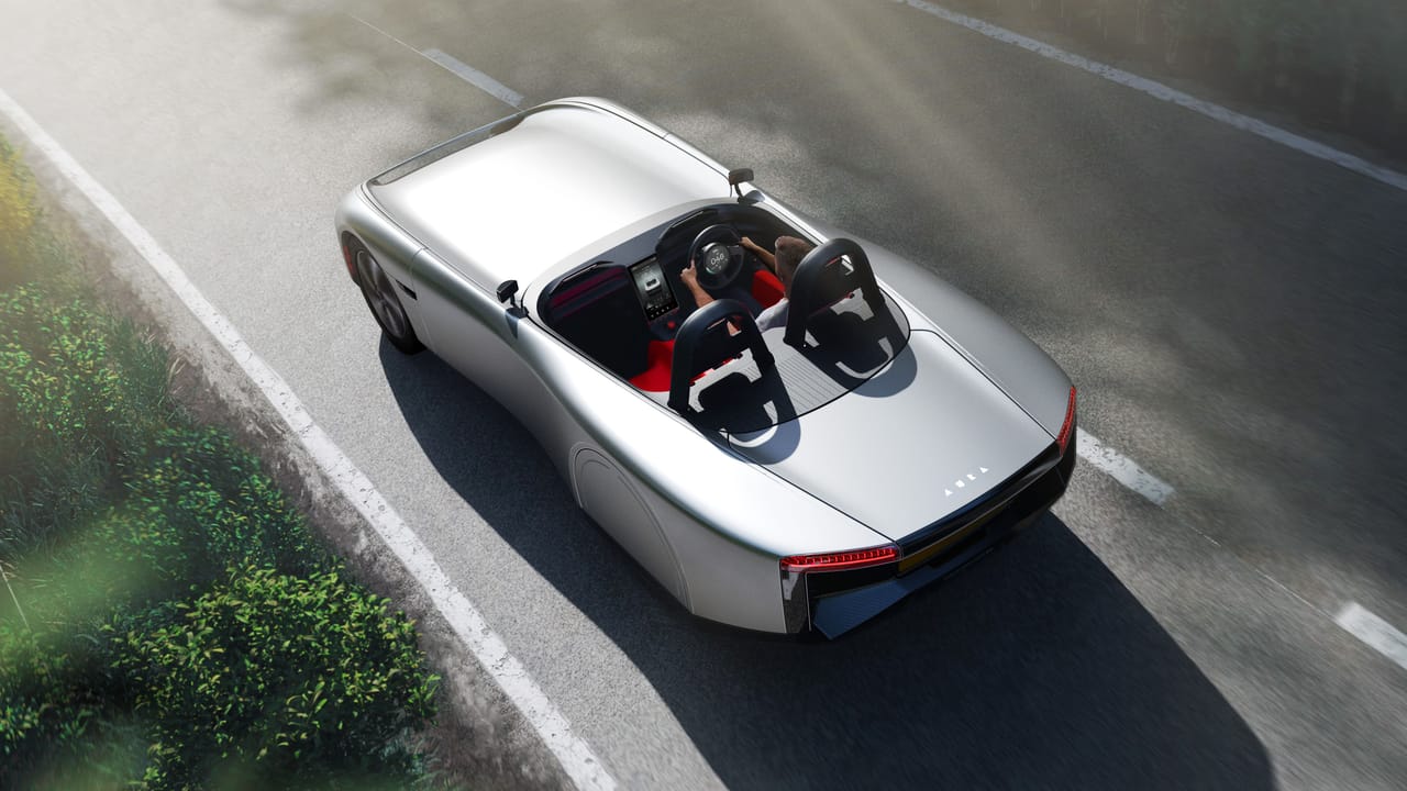 This is a two-seater fully electric sports car concept called Aura ...