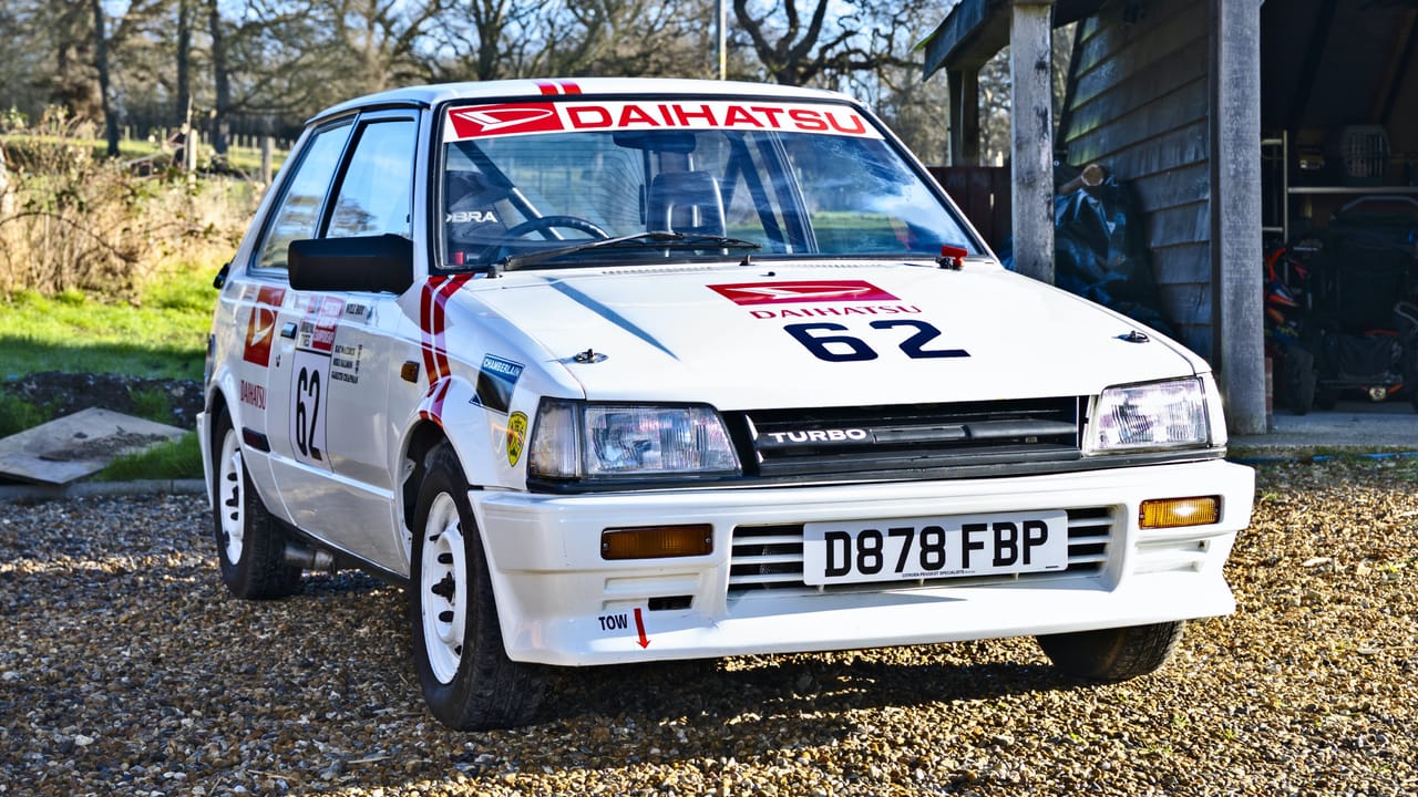 Check out this Daihatsu Charade Turbo racer with a side-exit exhaust ...