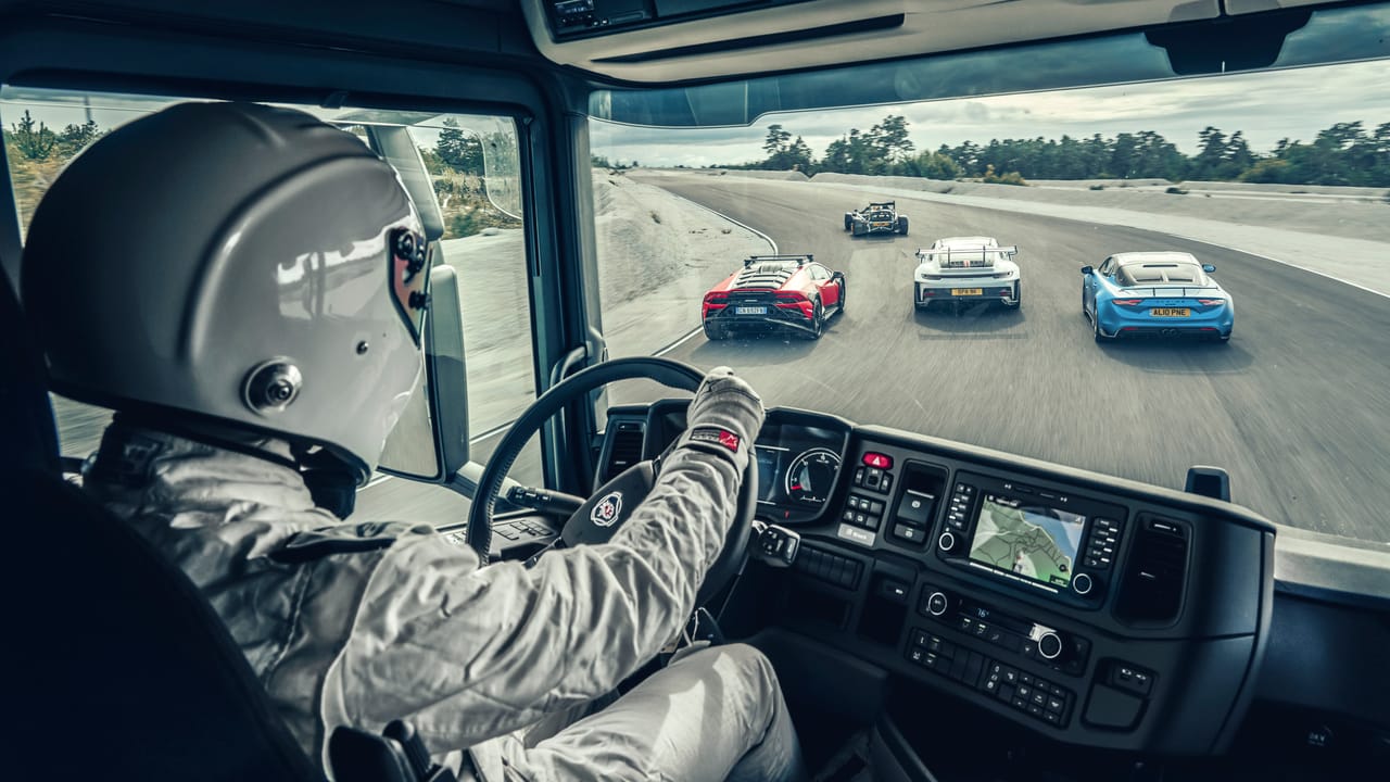 Stig delivers: transporting TG's Speed Week contenders to the Gotlandring | Top Gear