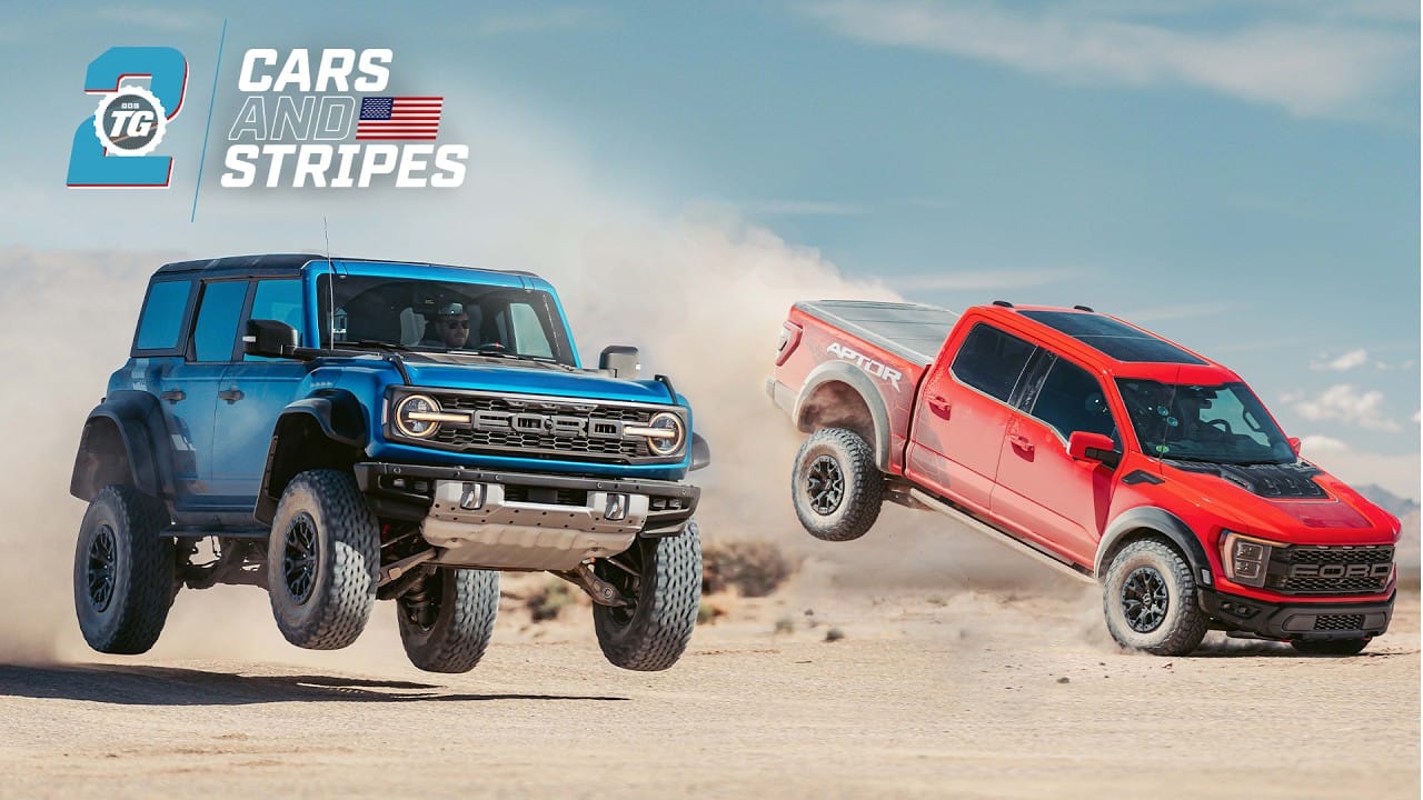 Lift off! Watch the Ford Bronco Raptor take on the 700bhp F-150 Raptor ...