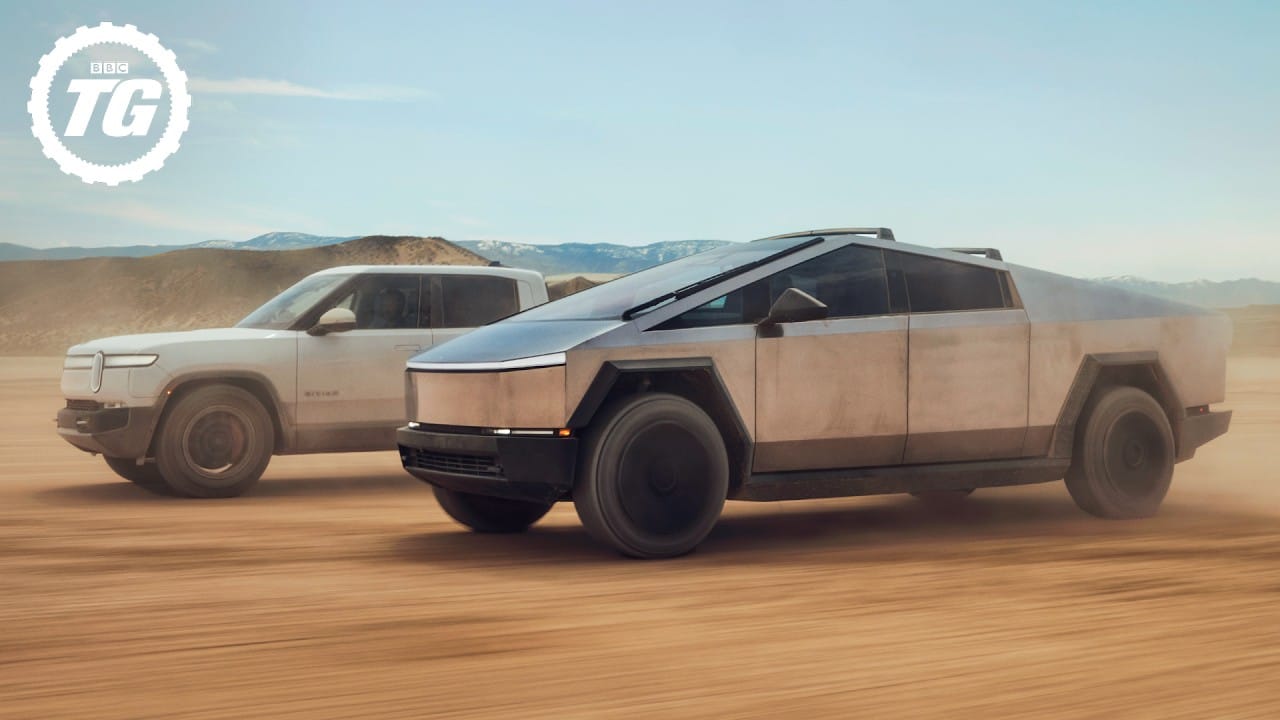 Video: Tesla Cybertruck takes on the Rivian R1T in an off-road drag ...