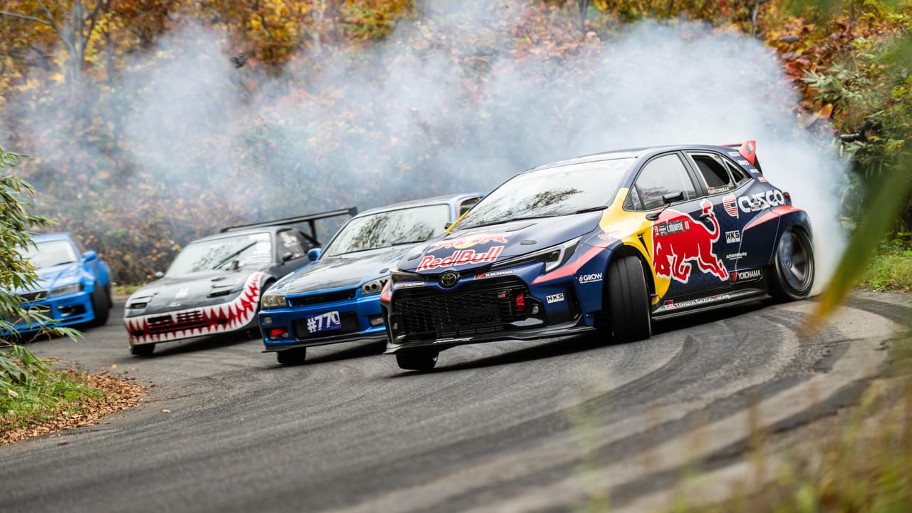 Watch a WRC ace drift against an R34, 180SX, F40 and Initial D… up a ...