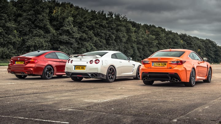Top Gear drag races #6: BMW M4 vs Lexus RC-F vs GT-R | Top Gear