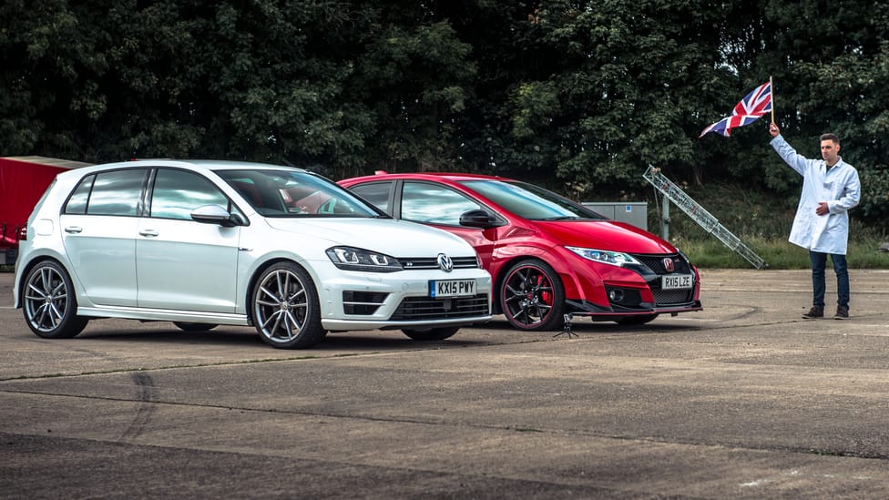 Top Gear drag races #5: Honda Civic Type R vs VW Golf R | Top Gear