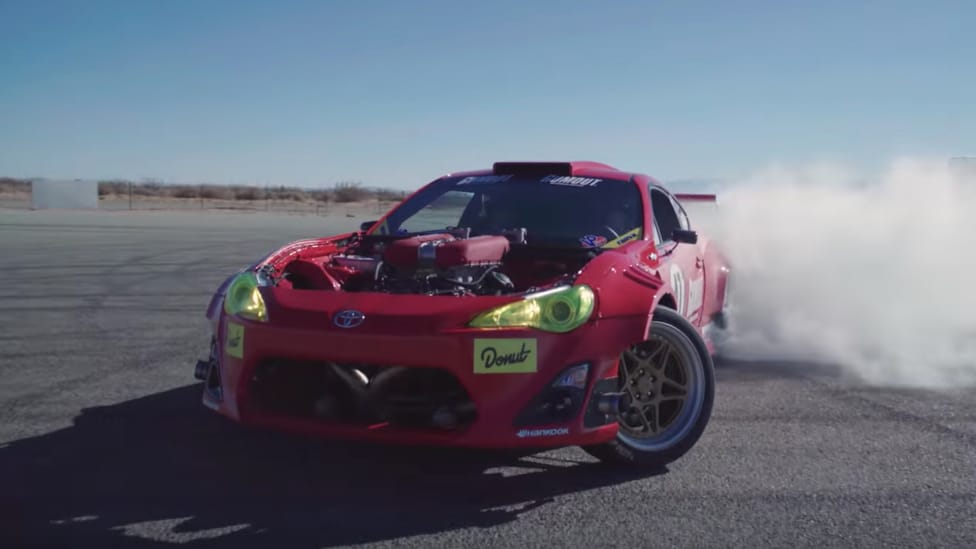 Watch the Ferrari-engined GT86 get very, very sideways | Top Gear