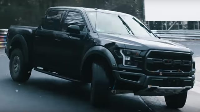 Watch a Ford Raptor drift around the Nürburgring | Top Gear