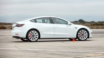 Sideways in a Tesla Model 3 Performance with Track Mode | Top Gear
