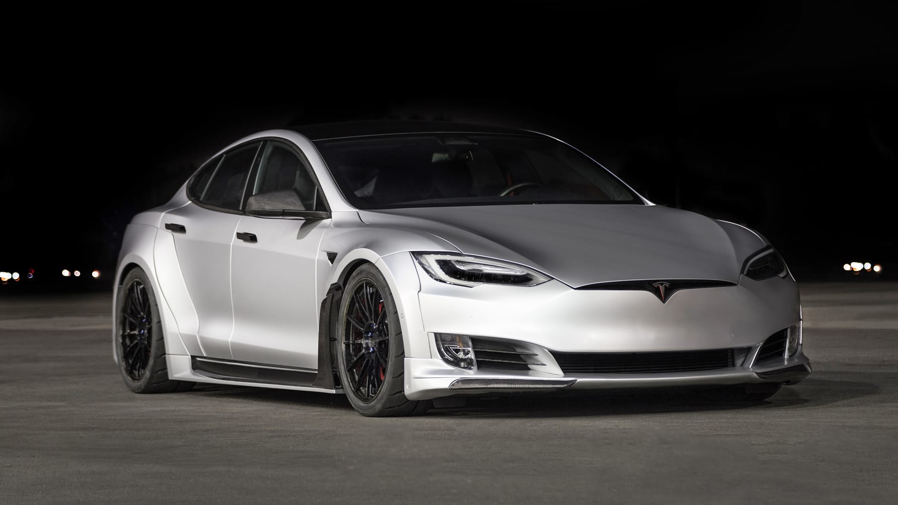 It's a Tesla Model S with a carbon widebody kit | Top Gear