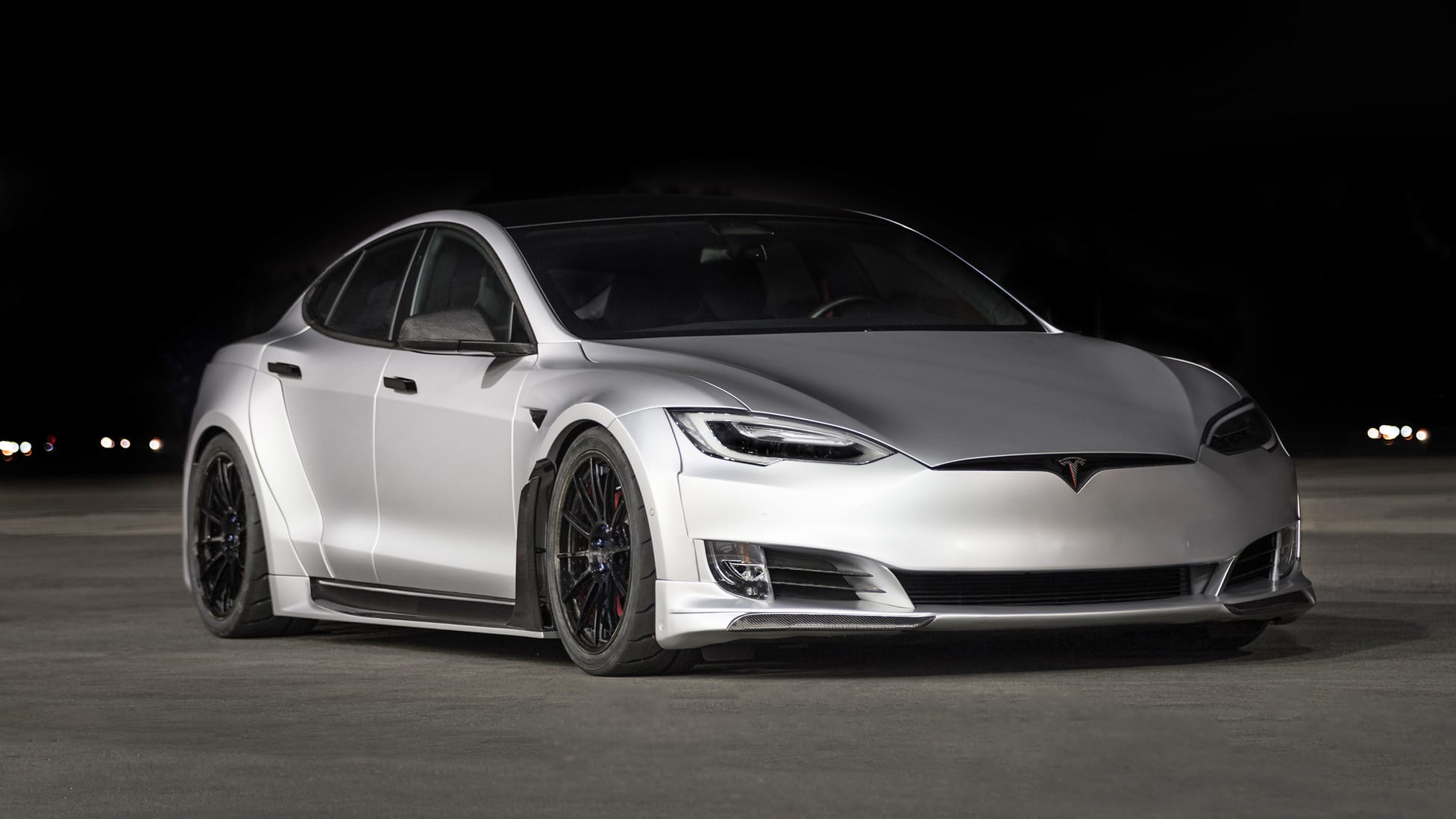 It's a Tesla Model S with a carbon widebody kit | Top Gear