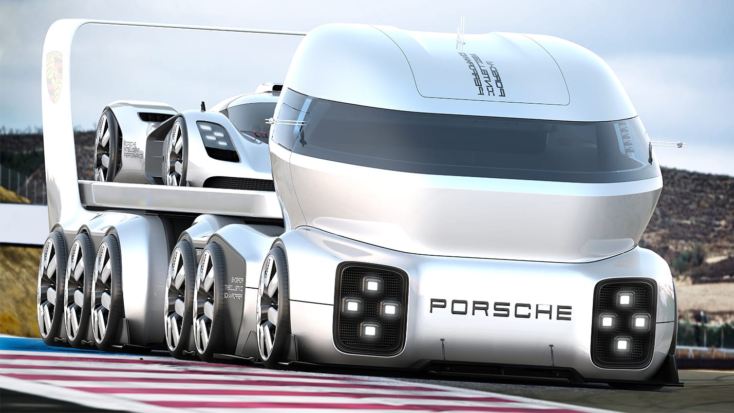 Should Porsche make this futuristic race transporter? | Top Gear