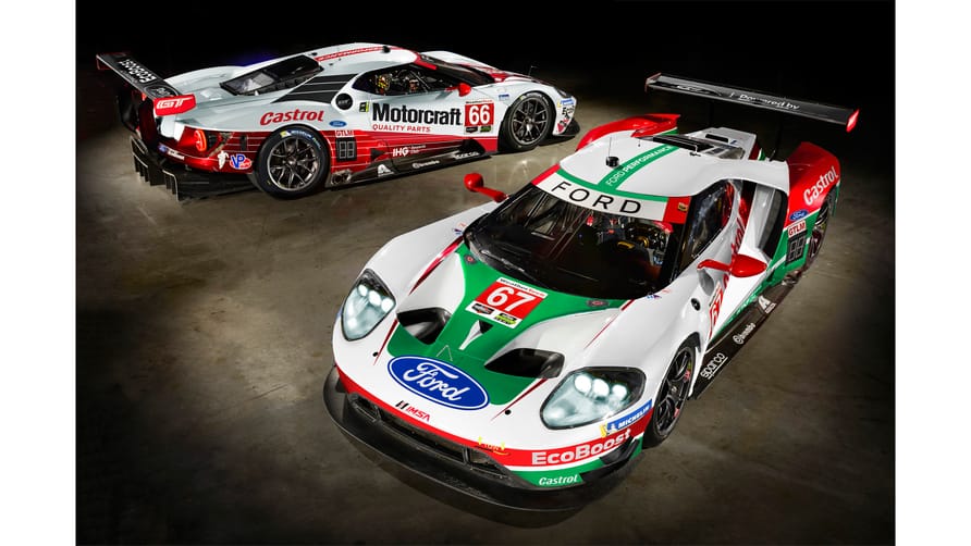 Ford has painted its GT racecars in retro liveries | Top Gear